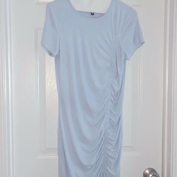 Divided | Dresses | Midi Light Blue Rouched Dress | Poshmark